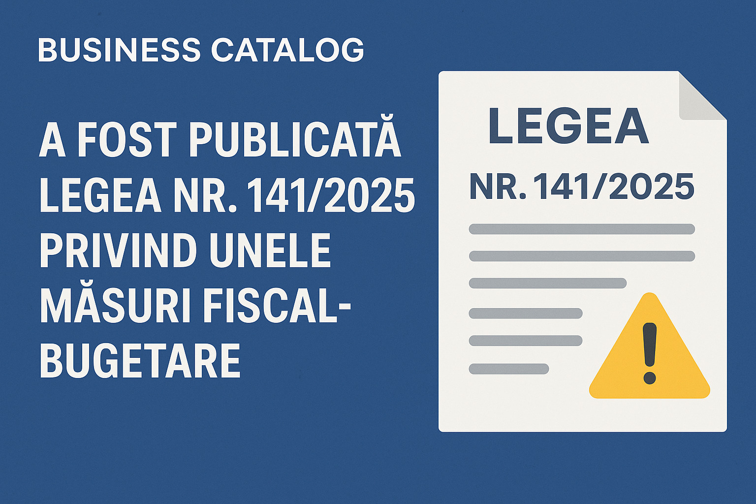Legea 141/2025: Măsuri fiscale aplicabile din 1 august